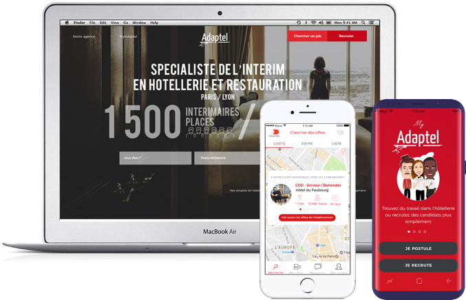 Application recherche d'emploi & recrutement intérim hôtellerie restauration